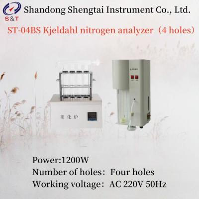 China Four Holes Kjeldahl Nitrogen Analyzer Protein Analyzer Power 1200W for sale