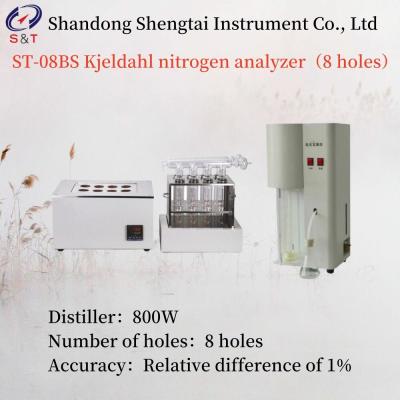 China Distiller 800W kjeldahl nitrogen analyzer 8 Holes Azotometer Power 1500W for sale