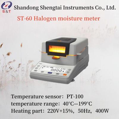 China PT-100 Halogen heating Moisture Meter Physical Moisture Analyzer Temp Range 40°C-199°C for sale