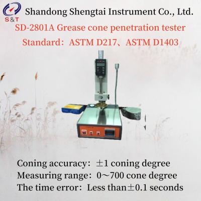 China Resolution 0.01mm Grease Cone Penetration Tester Power 80w Standard Needle 2.5±0.05g for sale