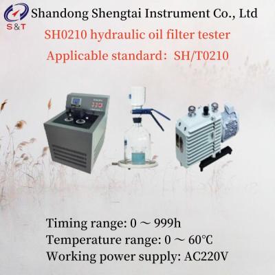China Power Supply AC220V Hydraulic Oil Filter Tester Timing Range 0～999h Temp Range 0～60℃ for sale