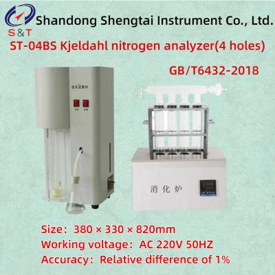 China GB/T6432-2018 Kjeldahl Nitrogen Analyzer 4 Hole Measurement Range 0.05-90% 0.1-200mg Nitrogen for sale