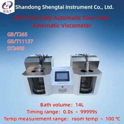 China Fully Automatic Four Hole Kinematic Viscometer ASTM D445 CCD Bath Volume 14L for sale