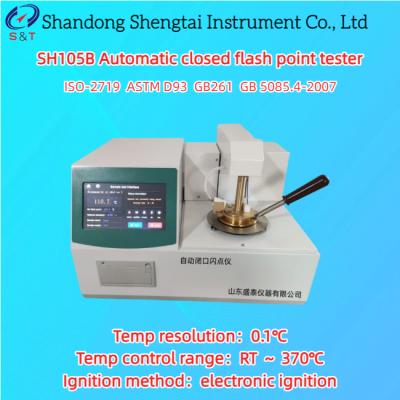 China Automatic Closed Flash Point Tester RT - 370℃ Electronic Ignition 0.5% Precision ASTM D93 for sale
