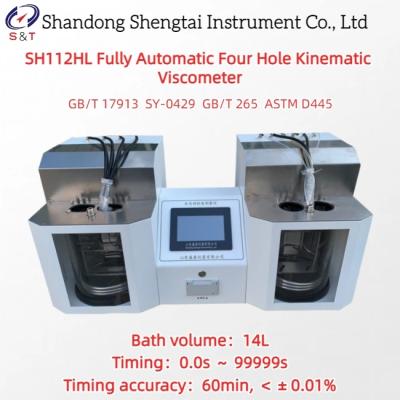China Fully Automatic Four Hole Kinematic Viscometer 14L RT ～ 100 ℃ Dark Petroleum ASTM D445 for sale