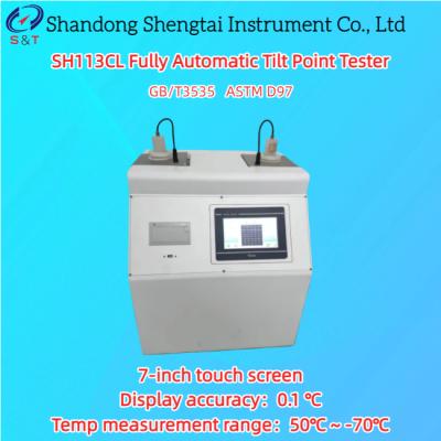 China Dual Hole Fully Automatic Tilt Point Tester 0.1℃ Optical Liquid Level Detection ASTM D97 for sale