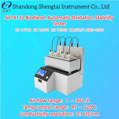 China Biodiesel Automatic Oxidation Stability Tester RT ～ 220℃ Air Flow 1 ～ 30L/H SH/T 0825 for sale