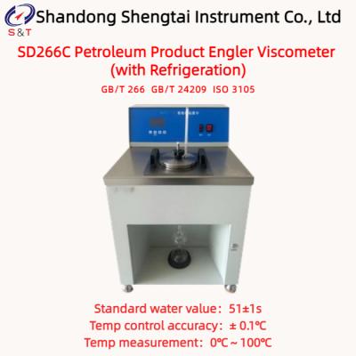 China Diesel Fuel Engler Viscometer With Refrigeration 0℃～100℃ Timing 999.9s ISO 3105 for sale