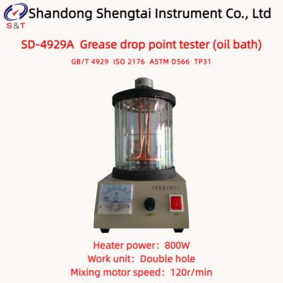China 2 Holes Grease Drop Point Tester Heating 800W Oil Bath Speed 120r/Min ASTM D566 for sale