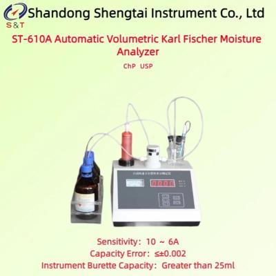 China Auto Volumetric Karl Fischer Moisture Analyzer Test 30ppm ～ 100% Sensitivity 10 ～ 6A ChP 2025 for sale