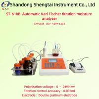 China Auto Karl Fischer Titration Moisture Analyzer Test 0.001% ～ 100% Voltage 0 ～ 2499mv ASTM E203 for sale