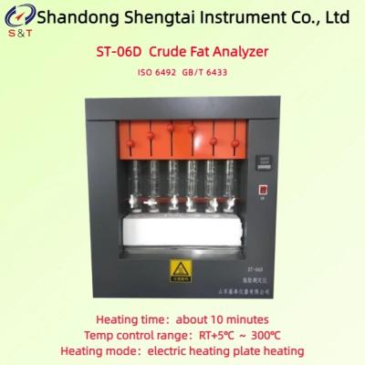 China 6 Work Units Feed Crude Fat Analyzer RT+5℃ ～ 300℃ Soxhlet Extraction Principle ISO 6492 for sale