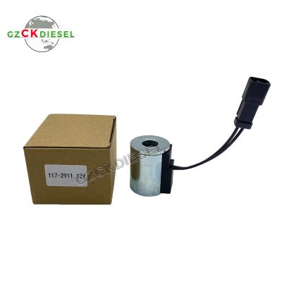 China 55MM DC12V Solenoid Valve Coil 117-2911 1172911 for  BACKHOE LOADER 420D 442D 430D 432D 416C for sale
