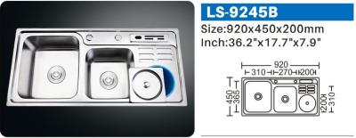 China 16 Gauge Undermount Stainless Steel Kitchen Sink With Plate Basin Customized for sale