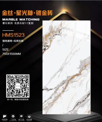 China Grey Glazed Metallic Marble Ceramic Tile Stone For Hotel Floor Decoration for sale