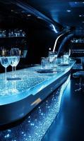 China High Gloss Transparent Resin Reception Desk Corporate Office Bank Furniture Luxury Epoxy Clear Crystal Dining Table for sale