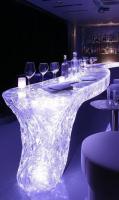 China High Gloss Transparent Resin Reception Desk Corporate Office Bank Furniture Luxury Epoxy Clear Crystal Dining Table for sale
