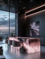 China High Gloss Transparent Resin Reception Desk Corporate Office Bank Furniture Luxury Epoxy Clear Crystal Dining Table for sale