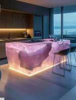 China High Gloss Transparent Resin Reception Desk Corporate Office Bank Furniture Luxury Epoxy Clear Crystal Dining Table for sale