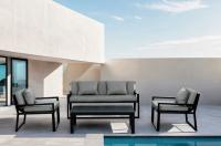 China Weatherproof Aluminum Pool Lounge Couch Sofa Sun Bed Furniture Wood Garden for sale
