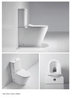 China Two Piece Ceramic WC Toilet Bowl Pan Floor Mounted Sanitary Commode for sale