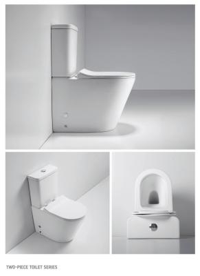 China Two Piece Ceramic WC Toilet Bowl Pan Floor Mounted Sanitary Commode for sale