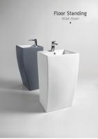 China Floorstanding Restaurant Bathroom Sanitary Ware Full Pedestal Sink Hand Wash 500mm for sale