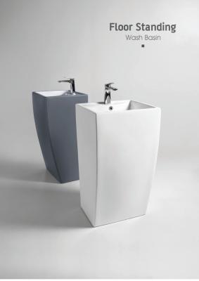 China Floorstanding Restaurant Bathroom Sanitary Ware Full Pedestal Sink Hand Wash 500mm for sale