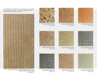 China 3D Rattan Weave Natural Style Raffia Grass Cloth Sticker Straw Plaited Article Wall Paper High Quality Wallpaper Rolls Wall Panels Wall Interior for Project for sale