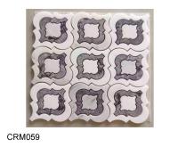 China Insert Brass Waterjet Mosaic Glazed Marble Tile For Kitchen Backsplash 12x24 for sale