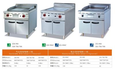 China 9.6KW Commercial Catering Equipment SS304 Stainless Steel Griddle Grill for sale