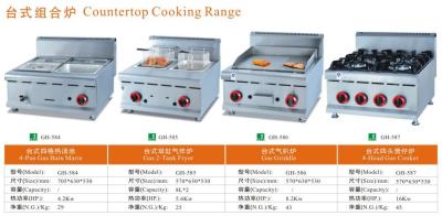 China Gas Electric Commercial Catering Equipment Countertop Cooking Range ODM for sale