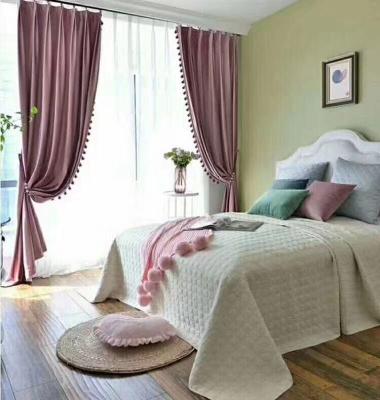 China Tailored Double Layer Polyester Window Valance Curtains Readymade For Living Room for sale