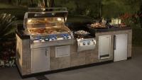 China Full Outside Section for Live Cooking Show with Gas & Grill Outdoor Cooking Restaurant Stainless Steel Roof Pizza Stove Outdoor Grill Gas Burner BBQ Outdoor Kitchen for sale