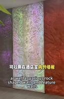 China Hotel Custom Made 3D Rock Wall Project Lightweight Faux Stone Panelsl Pu Marble Stone Faux Rock Wall Foam Panel Pu Stone Wall Panel for sale