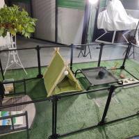 China Transparent Acrylic Semi-circle Foldable Pet Fence for Indoor or Outdoor in DIY Style for sale