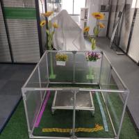 China Animal Pattern Acrylic Transparent Folding Pet Fence for Easy Indoor and Portability for sale