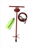 China Pet Spiral Ground Nail Fixed Pile Dog Pile with Double Head Hook Steel Wire Traction Rope for sale