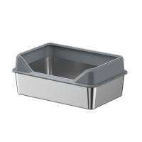 China Stainless Steel Cat Litter Box High Enclosure Scoop Non-Stick Anti-Leakage Easy to Clean for sale