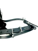 China Adjustable Metal Leather Straps for Large Dogs Anti-Bite Guard Wire Basket Dog Muzzle for sale