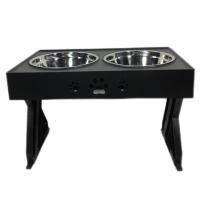 China Stainless Steel Double Bowls Stand for Large Dogs Non-Slip and Smart Height Adjustment for sale