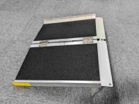 China 2-8ft Aluminum Wheelchair Ramp Non-Slip Folding Ramp for Door Threshold Portable Ramp for sale