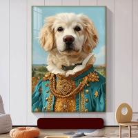 China Pet Portrait Wall Art in Custom Aluminum Alloy Frame for Living Room Spoof Cat Mural for sale