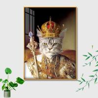 China Dogs Cats Pet Portrait Customized Aluminum Alloy Frame Multiple Pets Decorative Painting for sale