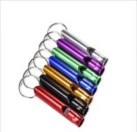 China 4.5cm*0.8cm Dog Whistle Keychain for Pet Training Loud Sound Aluminum Alloy Whistle for sale