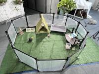 China Quadrate Acrylic Aluminium Detachable Pet Playpen for Transparent Cat Kennel House for sale