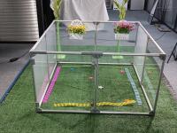 China 6063/6061/6005/6082/6060 Alloy Acrylic Folding Pet Fence Transparent Design for Indoor for sale