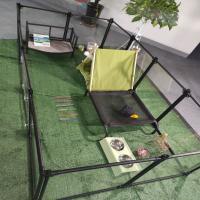 China Animal Pattern Aluminum Folding Pet Playpen Kennel 12 Panels Black 65 x 91 cm for Dogs for sale