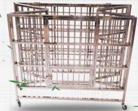 China Large Foldable Stainless Steel Dog Cage with No Pattern and Push-up Closure for sale