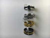 China Multiple Colors 8mm Width Titanium Steel Chain Ring Spinning Ring for Men's Fashion for sale